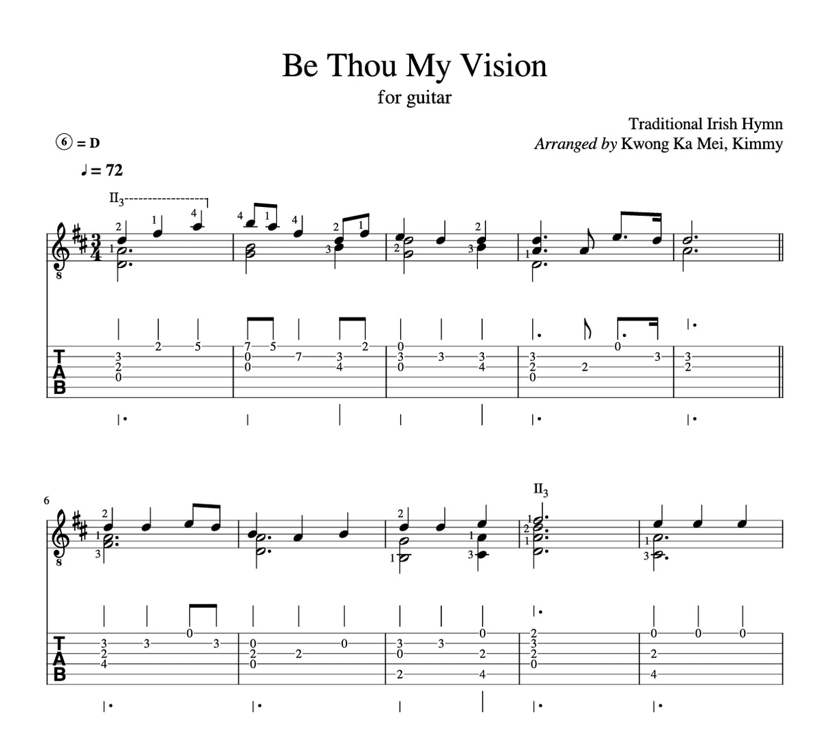 [Sheet+Tab] Be Thou My Vision – Kimmy Kwong